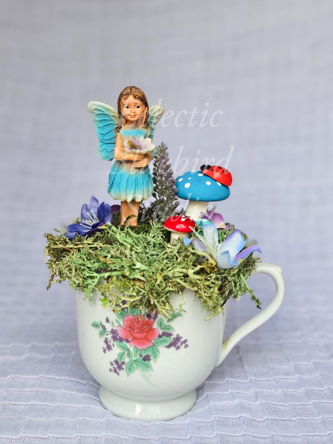 Tea Cup Fairy Garden, Fairy in a Tea Cup, Tea Cup Garden Decor, Tea Cup ...