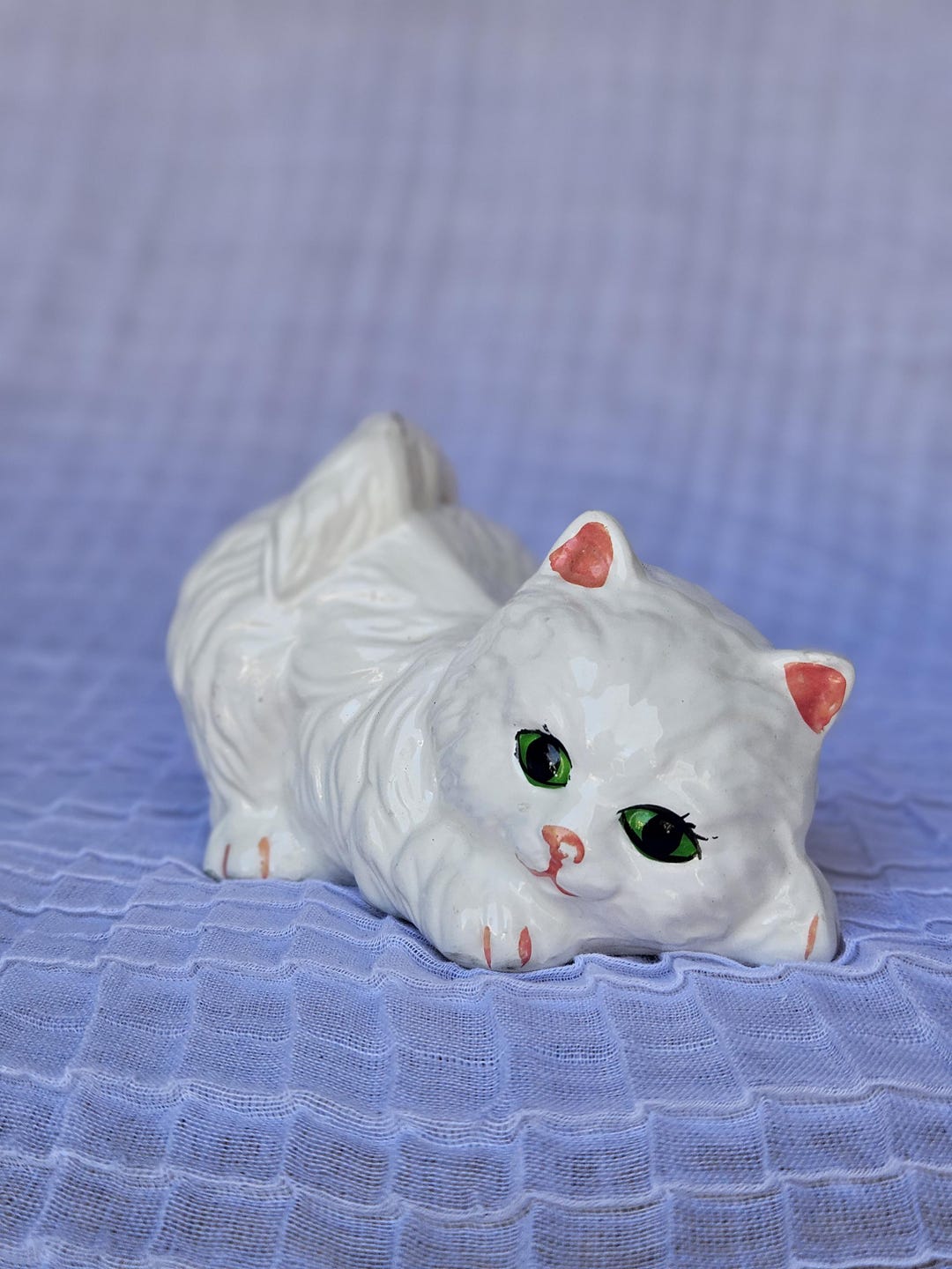 White Ceramic Cat Figurine, MCM Cat, Cat Figurine, White Cat, Ceramic ...