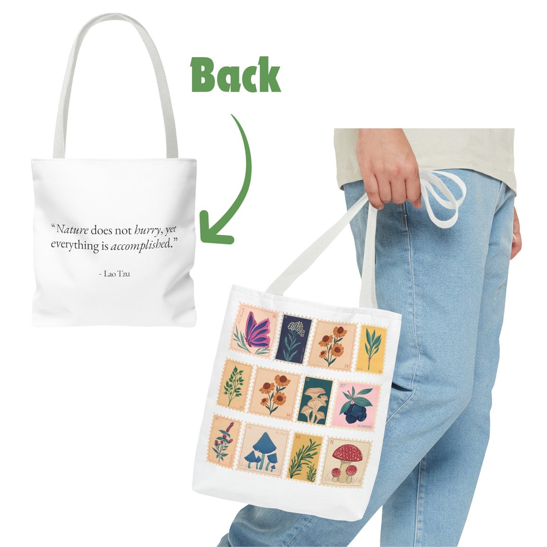 Nature-inspired Tote Bag With Inspirational Motivational Quote Stylish ...