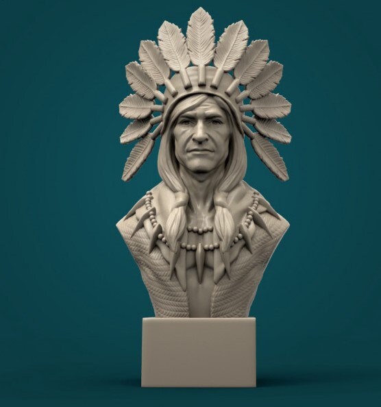 STL FILES for 3D Printing, 3d Native American Bust, 3d Print Stl, 3d ...