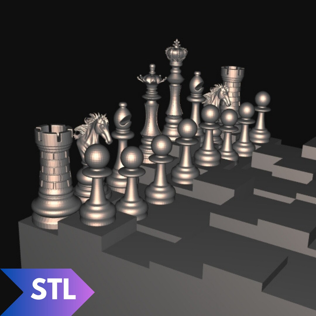 STL FILES for 3D Printing, 3d Chess Set Drawing, 3d Print Stl, 3d ...