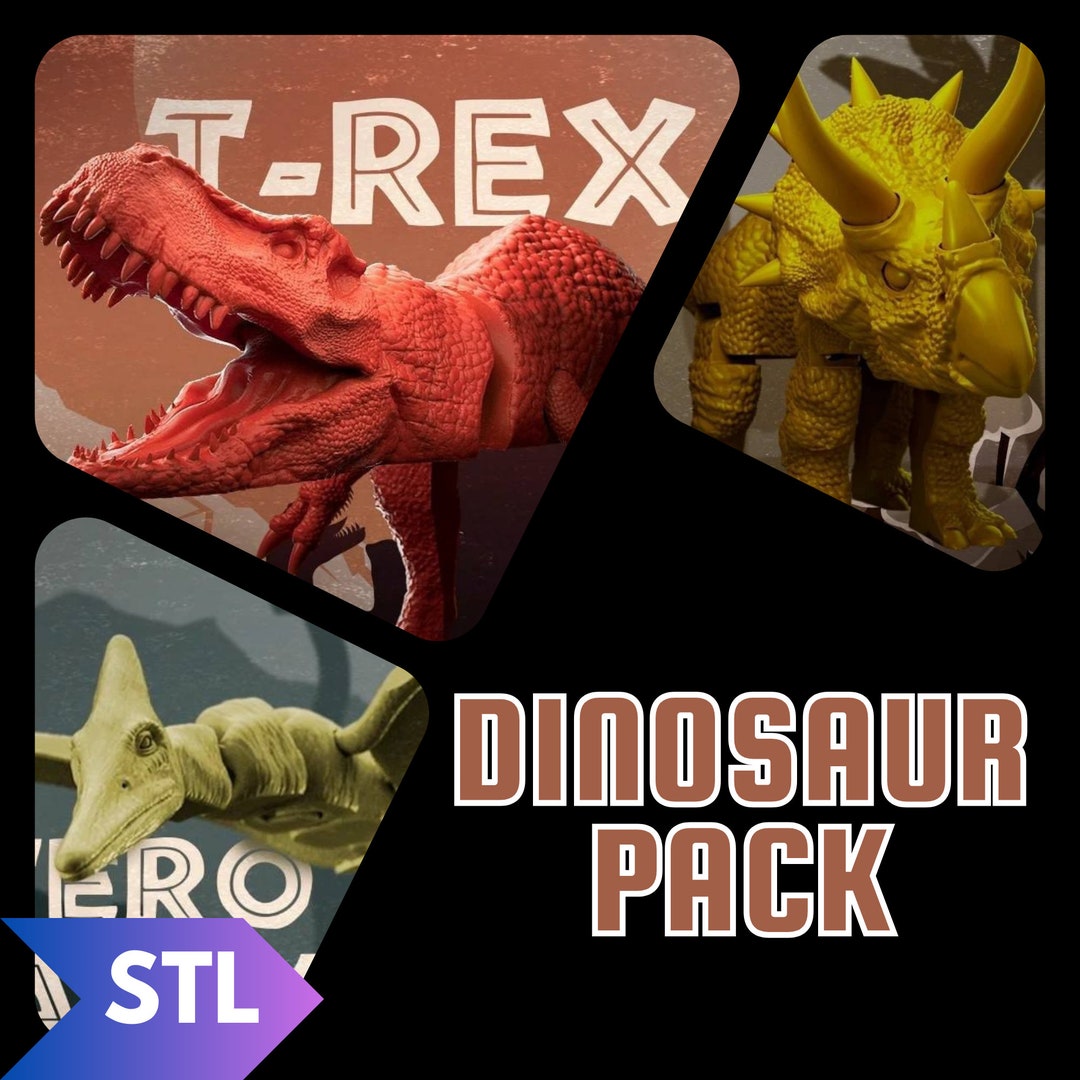 STL FILES for 3D Printing, 3d Dinosaur Pack, 3d Print Stl, 3d Printer ...