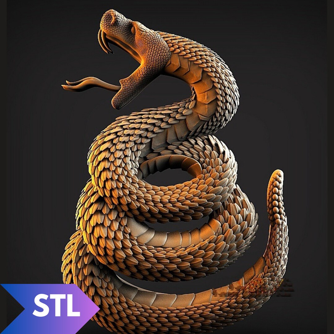 STL FILES for 3D Printing, 3d Snake Drawing, 3d Print Stl, 3d Printer ...