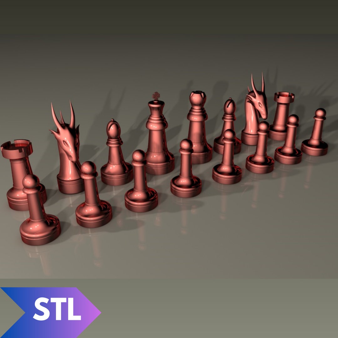 STL FILES for 3D Printing, 3d Chess Set Drawing, 3d Print Stl, 3d ...