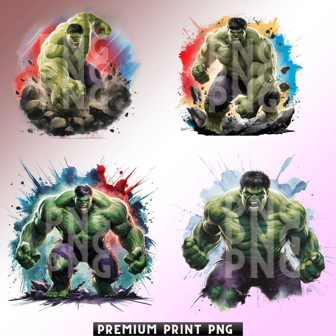 Hulk Superhero Splash and Watercolor Png Sublimation Superhero Movie ...
