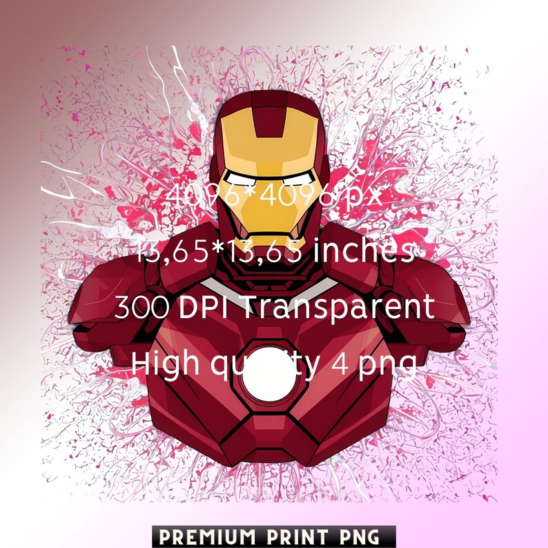 4 PNG Iron Man Splash y acuarela Diseño digital Archivo PNG para ...