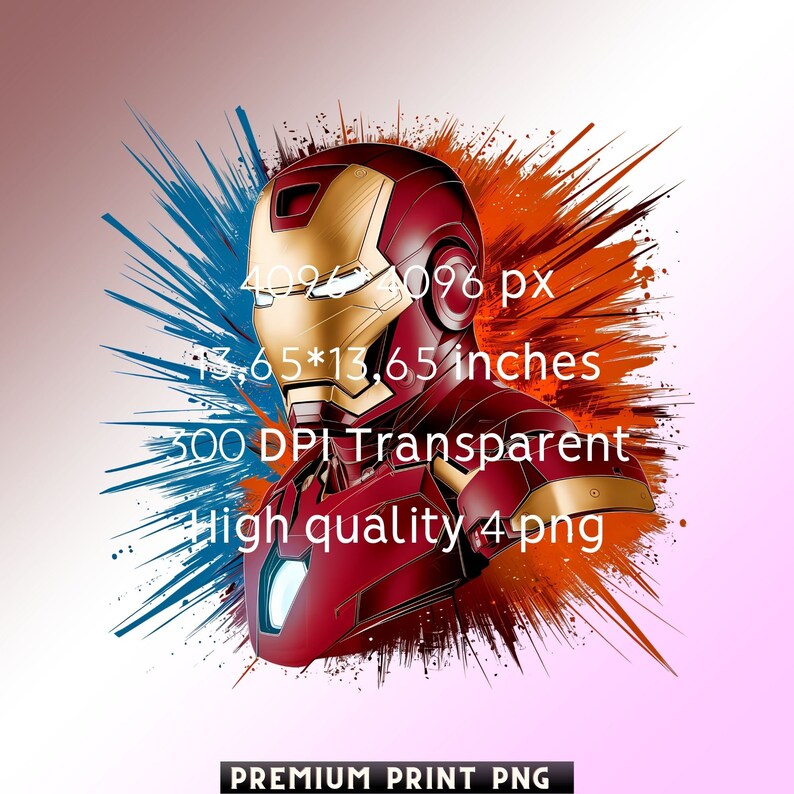 4 PNG Iron Man Splash y acuarela Diseño digital Archivo PNG para ...