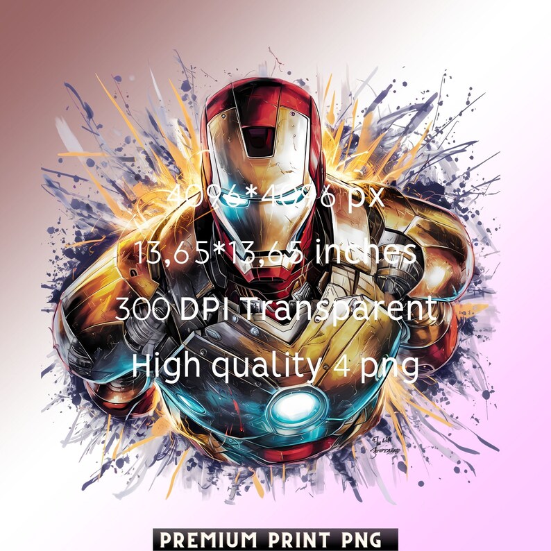 Iron Man 4 PNG, Splash y acuarela, Diseño digital, Archivo PNG para ...