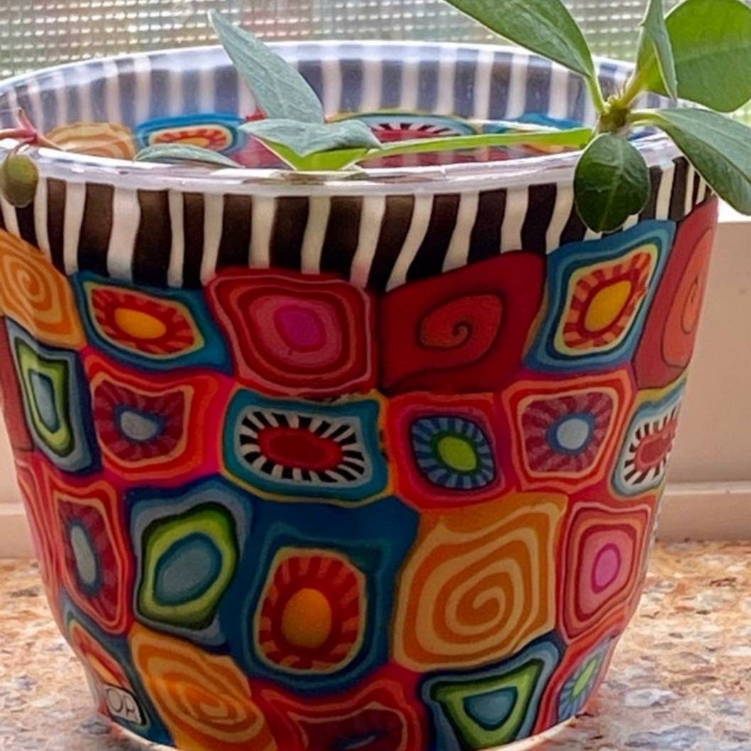 Set of 2 colorful succulent small planters | Etsy