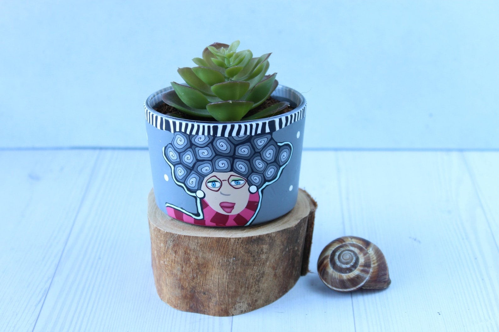 Small Colorful Funny Succulent Plant Pot | Etsy