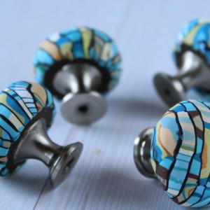 Set of 4 Decorative Polymer Clay Cabinet Knobs - Etsy