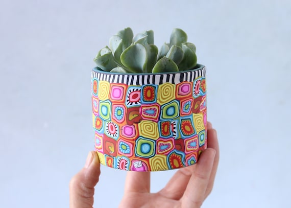 Small Colorful Indoor Pot for Plants and Succulents - Etsy