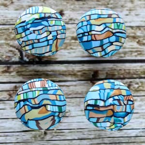 Set of 4 Decorative Polymer Clay Cabinet Knobs - Etsy