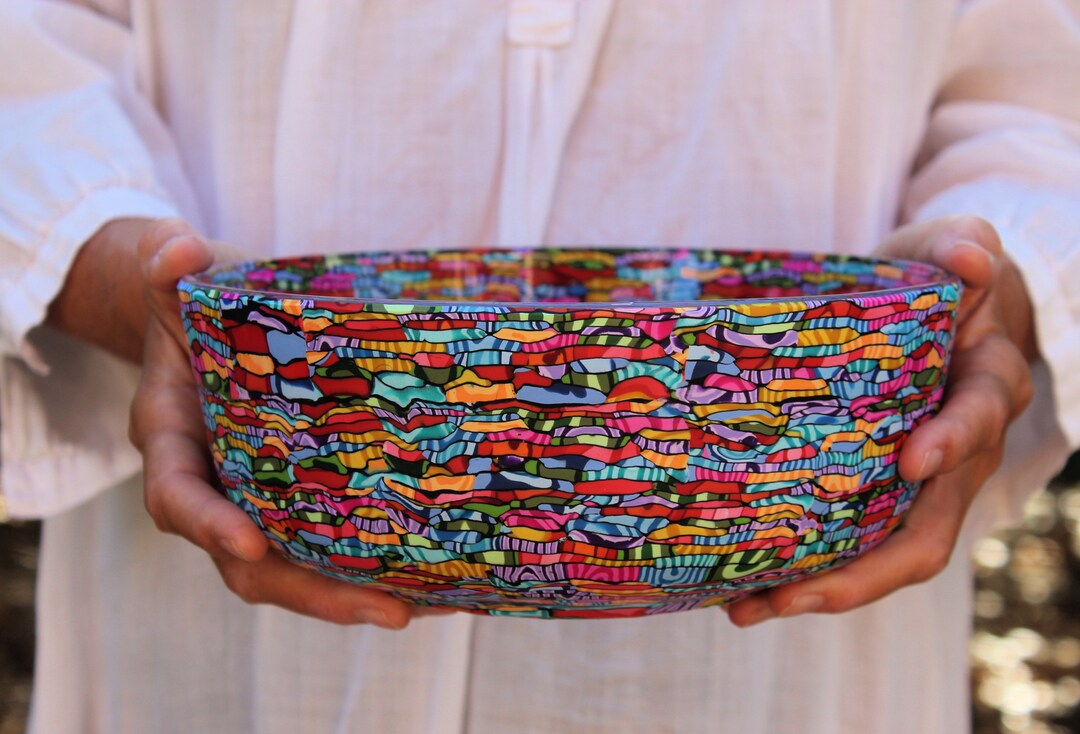 Large Colorful Fruit or Salad Bowl - Etsy