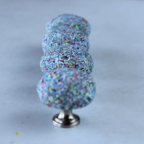 Set of 4 Teal Decorative Cabinet Knobs Made With Polymer Clay - Etsy
