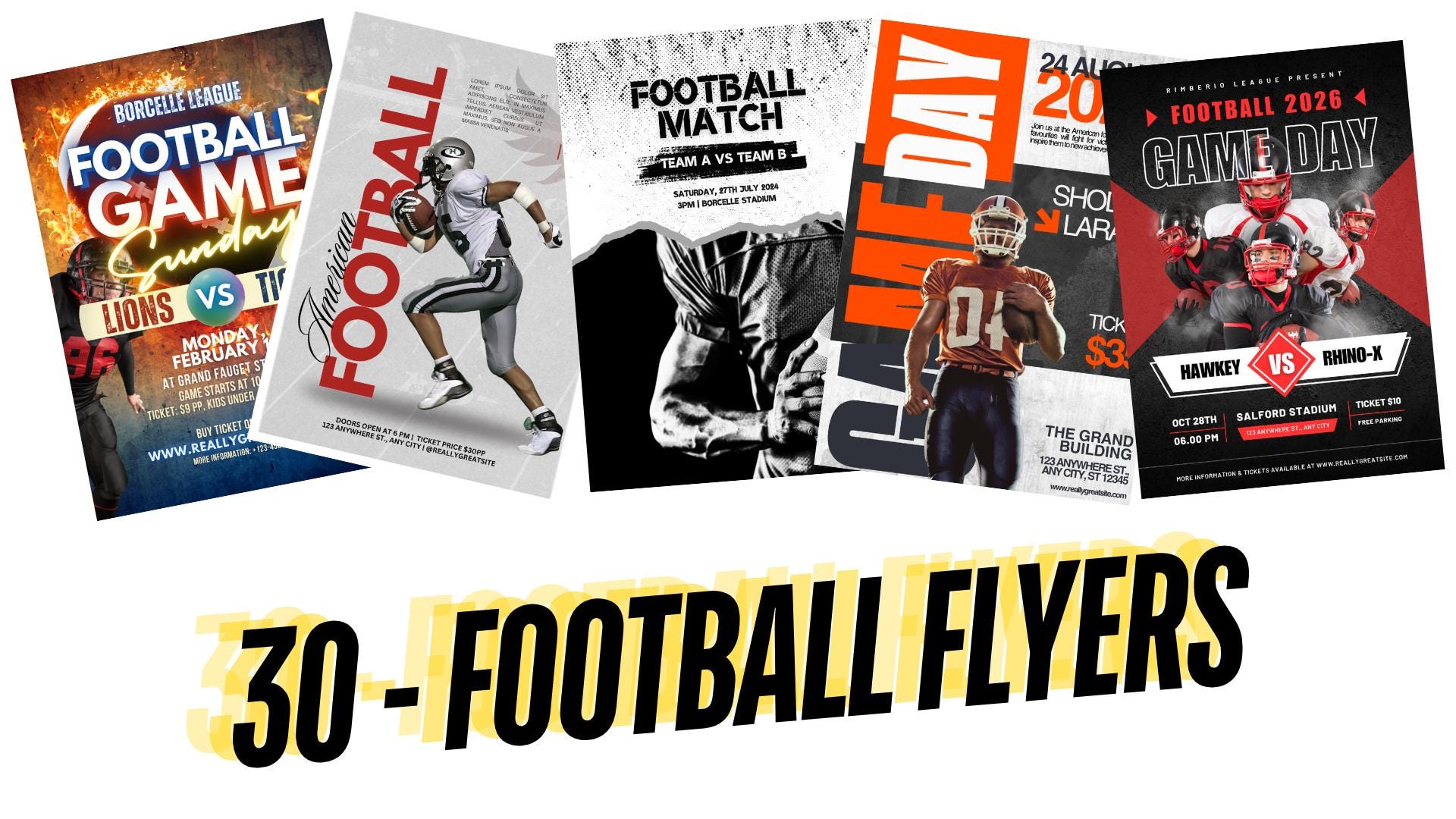30 - Editable Football Flyers - Etsy