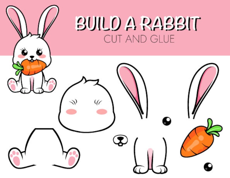 Printable Build a Rabbit Template Animal Craft Build a Rabbit Bunny ...