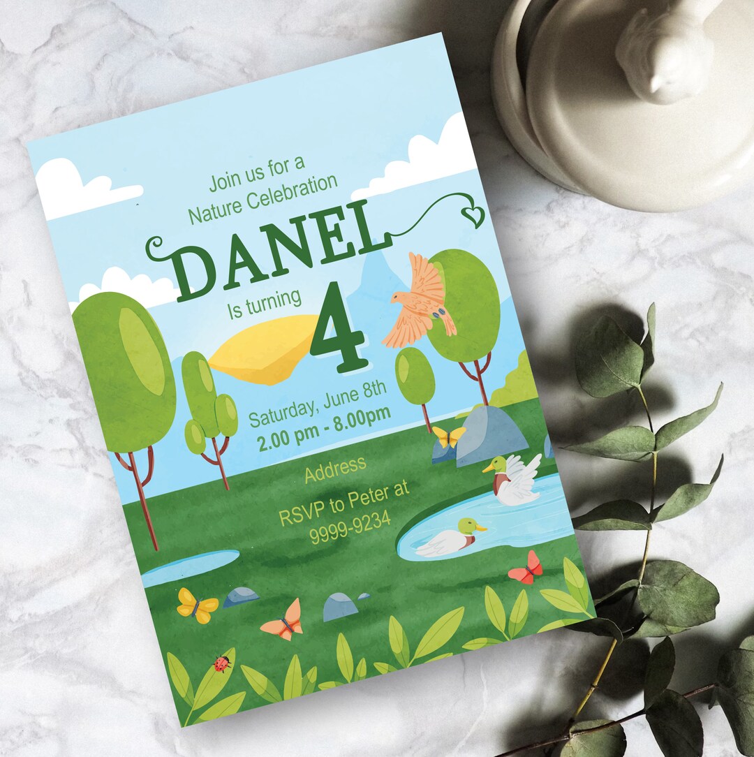 NATURE BIRTHDAY INVITATION Card, Birthday,invite,nature,invitation ...