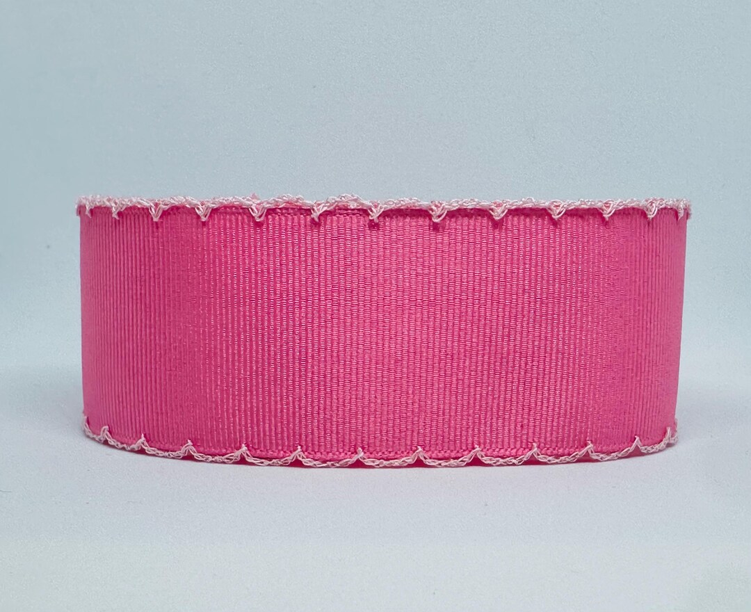 Hot Pink Grosgrain Ribbon With Light Pink Moonstitch Edge, 1.5 or 2.25 ...