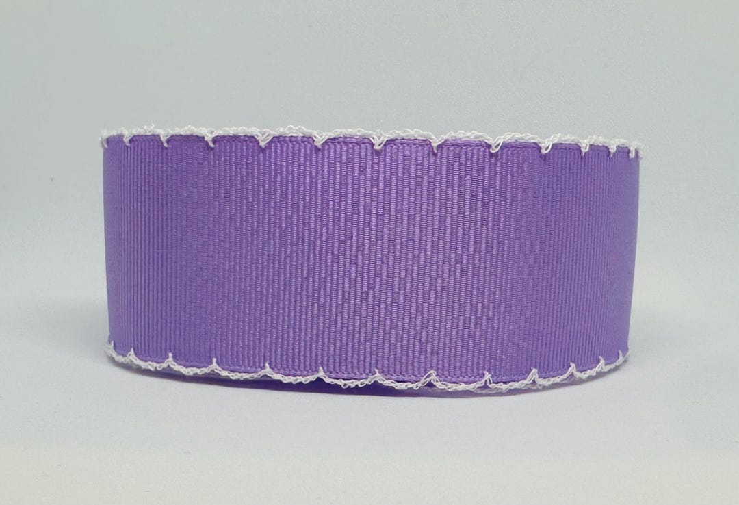 Lavender Grosgrain Ribbon With White Moonstitch Edge, 1.5 or 2.25 Inch ...