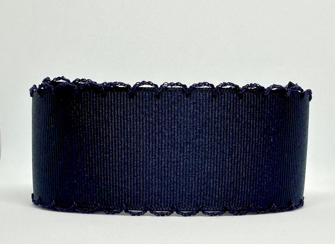 Navy Grosgrain Ribbon With Navy Blue Moonstitch Edge, 1.5 or 2.25 Inch ...