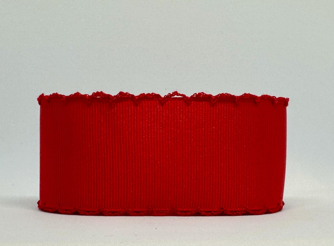 Red Grosgrain Ribbon With Red Moonstitch Edge, 1.5 or 2.25 Inch Moon ...