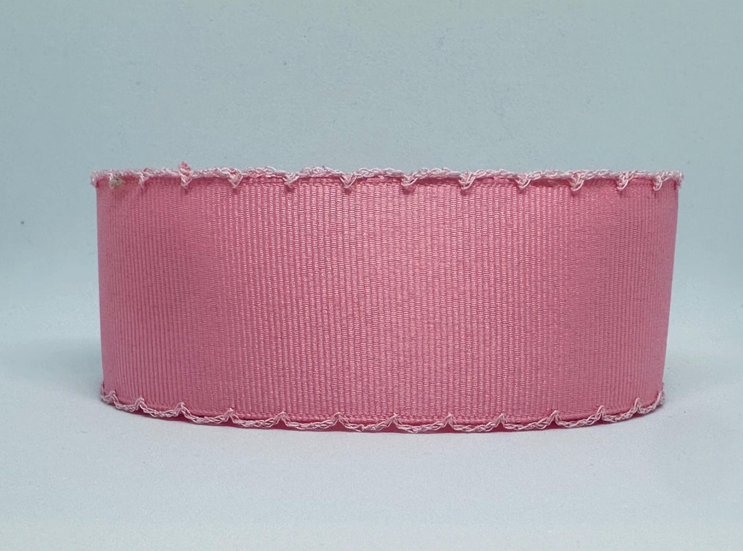 Medium Pink Grosgrain Ribbon With Light Pink Moonstitch Edge, 1.5 or 2. ...