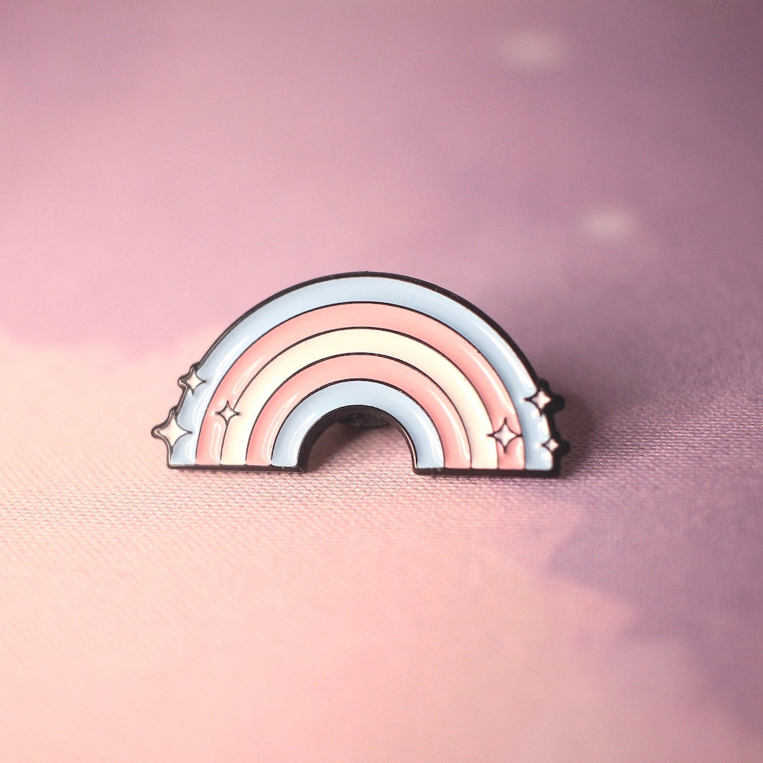 Pastel Trans Colours Twinkling Pastel Rainbow Pride Pin Badge for ...