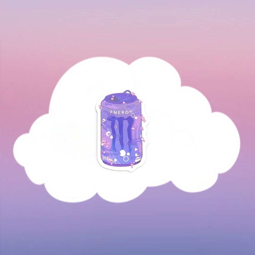Purple Monster Energy Drink Sticker Watercolour Style - Etsy
