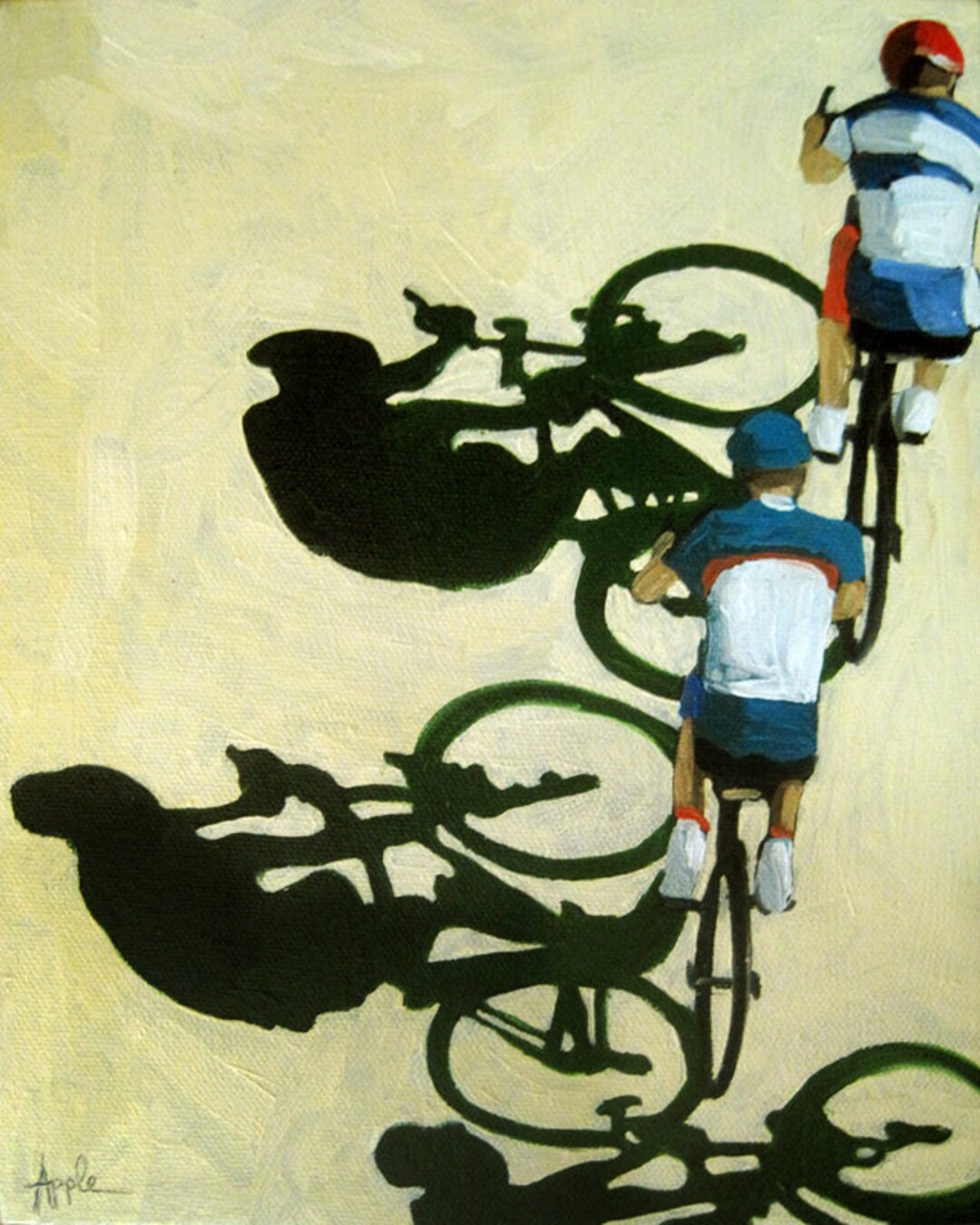 Cycling Art - Riding Together - Cycling on the Road Sports Painting - Etsy