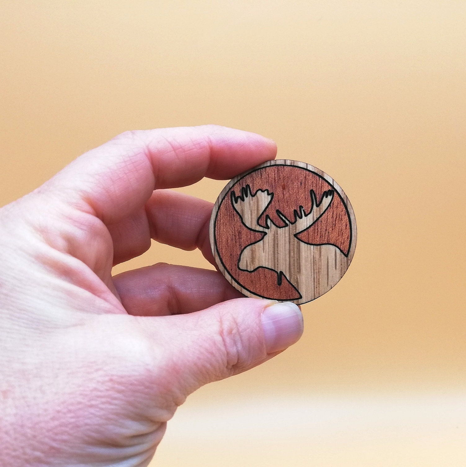 Wood Inlay Moose Magnets - Canadiana Cabin Decor, Set of 4 - Etsy