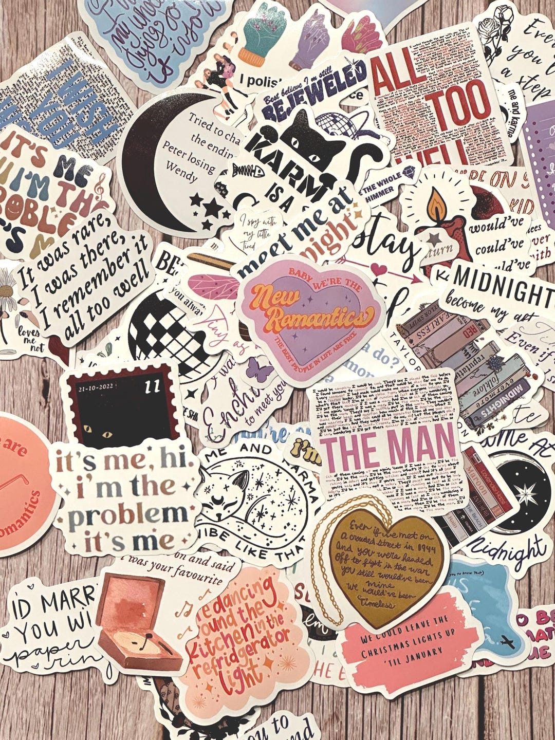 TS Inspired Lyric Sticker Packs - Etsy