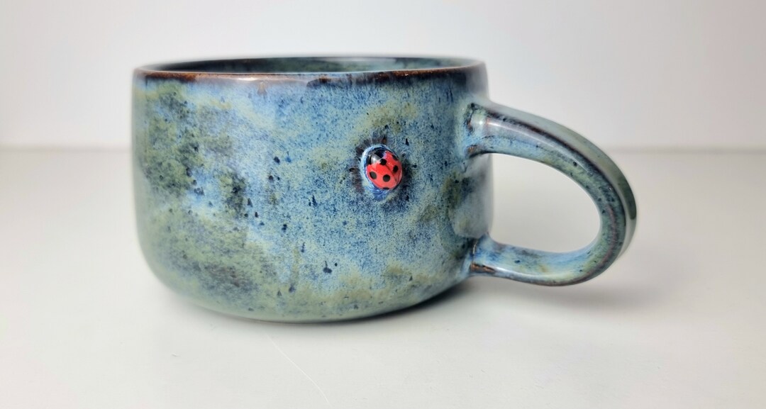 Mug Ladybug Coffee Mug Teacup Gift Idea Ceramic Unique Handmade Ceramic ...