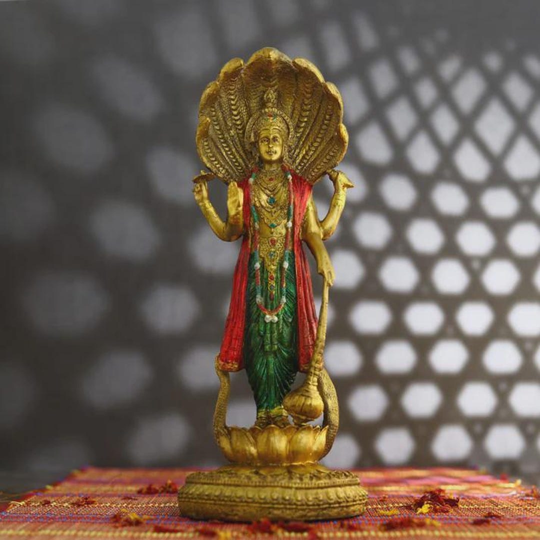 Vishnu Idol Sculpture Murti for Home Temple | Spiritual Resin Statue ...