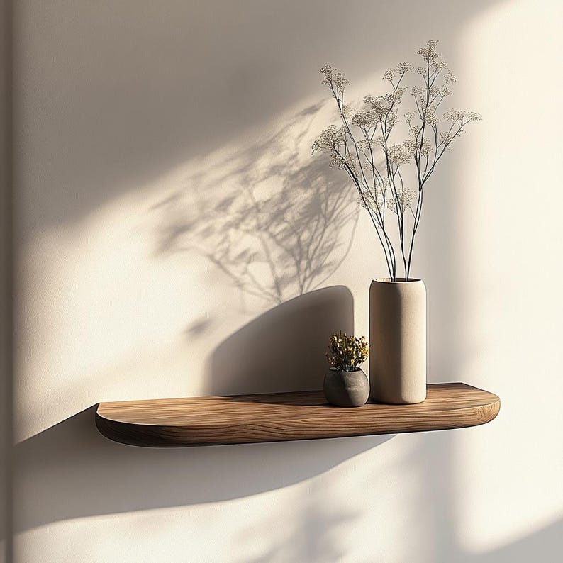 Floating Shelves, Natural Wood Shelf, Consoleless Shelves, Wooden ...