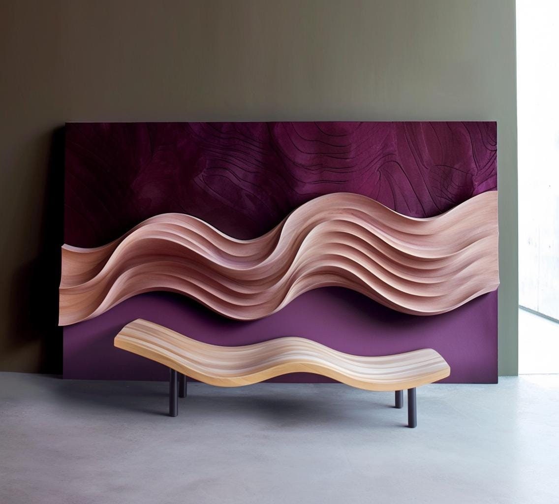 Asymmetrical Modern Bench, Bench, Wood Bench - Etsy