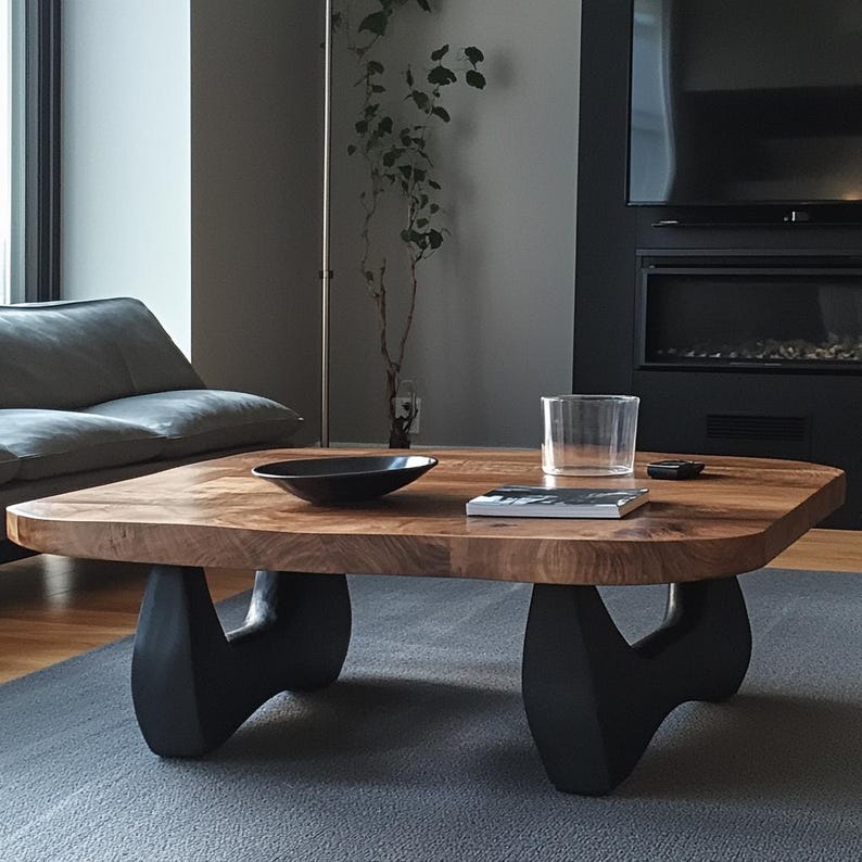 Handmade Natural Wood Coffee Table - Modern Design - Etsy