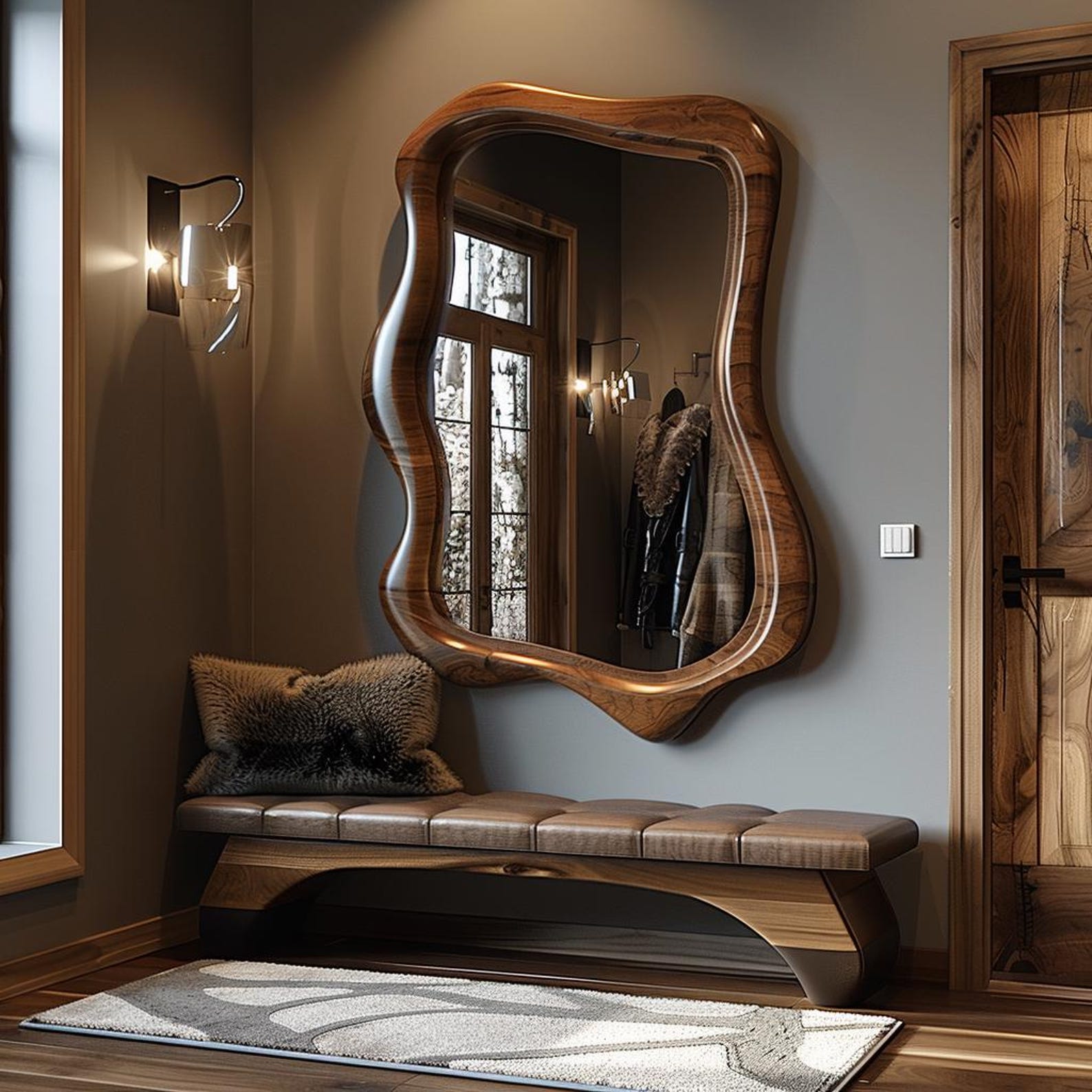 Asymmetric Mirror Design,minimalist Appeal, Handcrafted Quality ...