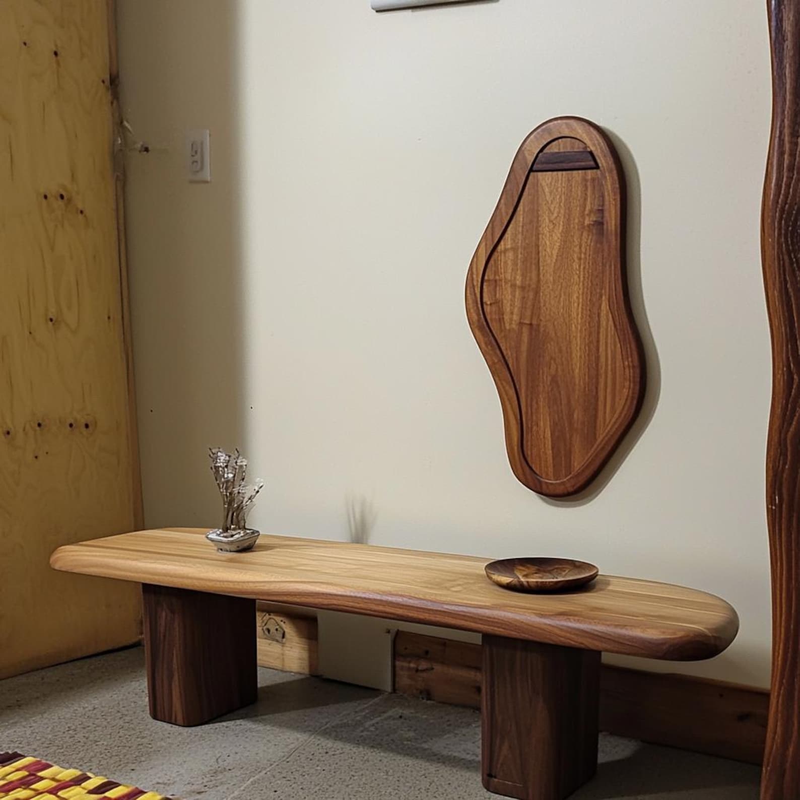 Modern Wood Bench: Handmade Natural Oak, Walnut, Beech, Spruce, Cherry ...