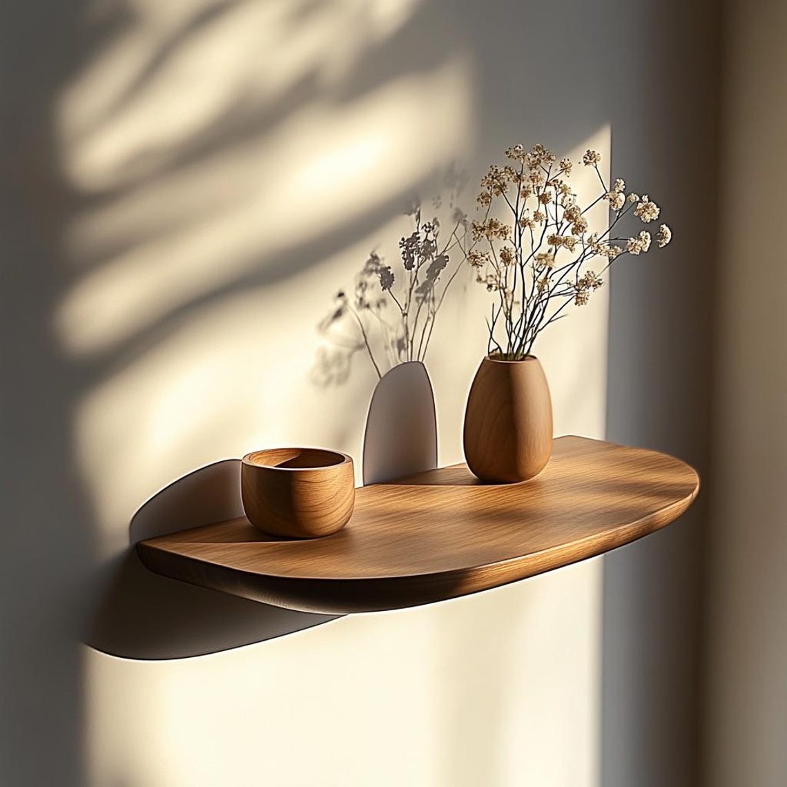 Floating Shelves, Natural Wood Shelf, Consoleless Shelves, Wooden ...
