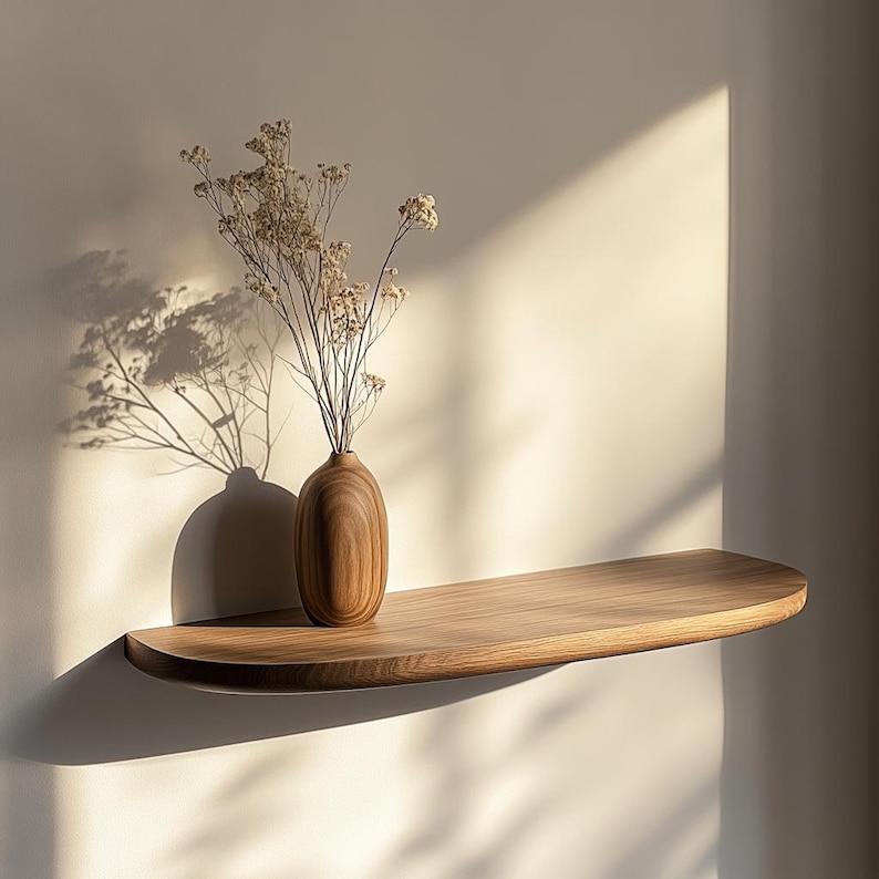 Floating Shelves, Natural Wood Shelf, Consoleless Shelves, Wooden ...
