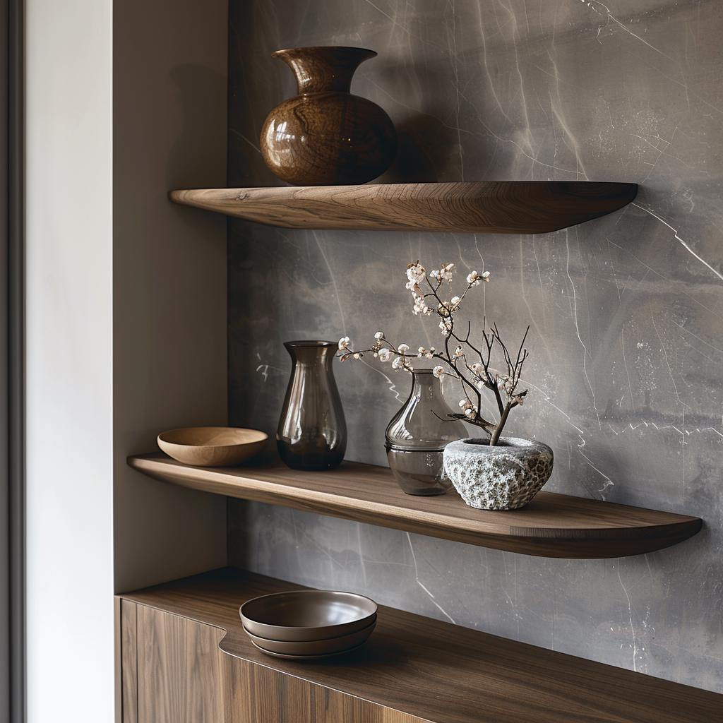 Floating Shelves, Natural Wood Shelf, Consoleless Shelves, Wooden ...