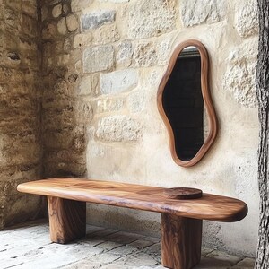Modern Wood Bench: Handmade Natural Oak, Walnut, Beech, Spruce, Cherry ...