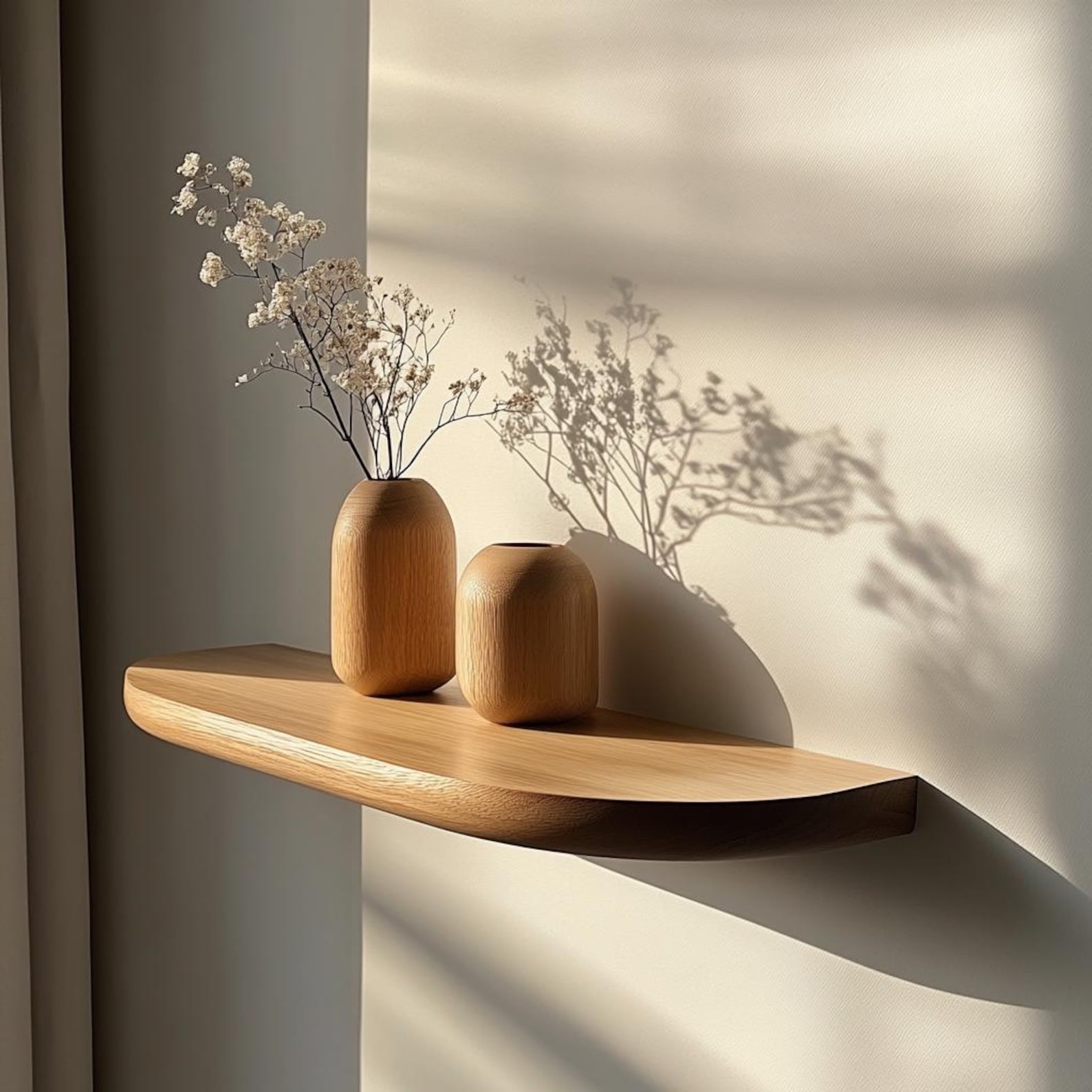 Floating Shelves, Natural Wood Shelf, Consoleless Shelves, Wooden ...