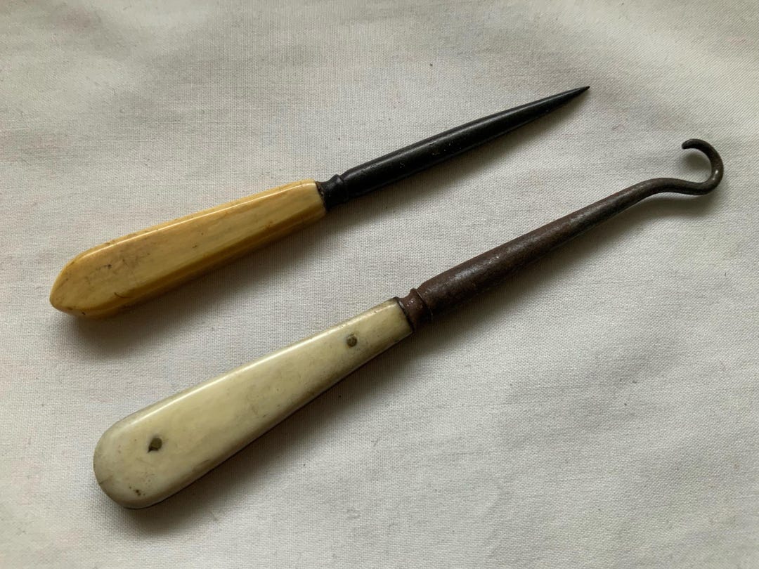 Old Antique Button Hook Pyralin Celluloid Pyralin Bakelite Handle, Pair ...