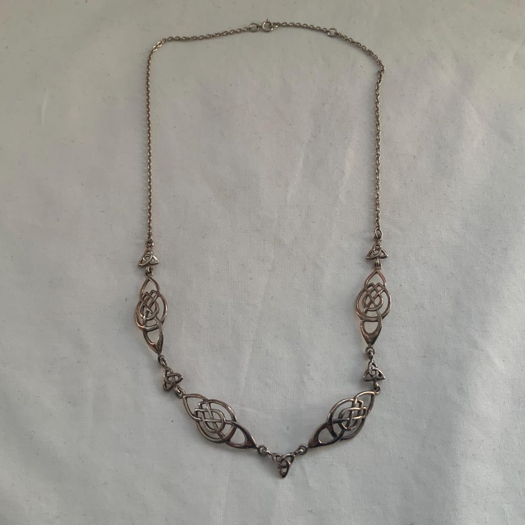 Vintage Sterling Silver 925 Celtic Knot Chain Necklace - Etsy