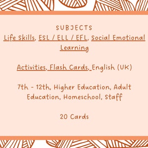 Encouraging Self-expression and Building Conversational Skills! ESL! 20 ...