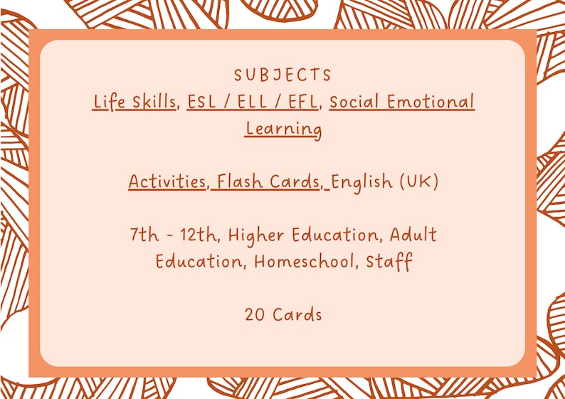 Encouraging Self-expression and Building Conversational Skills! ESL! 20 ...