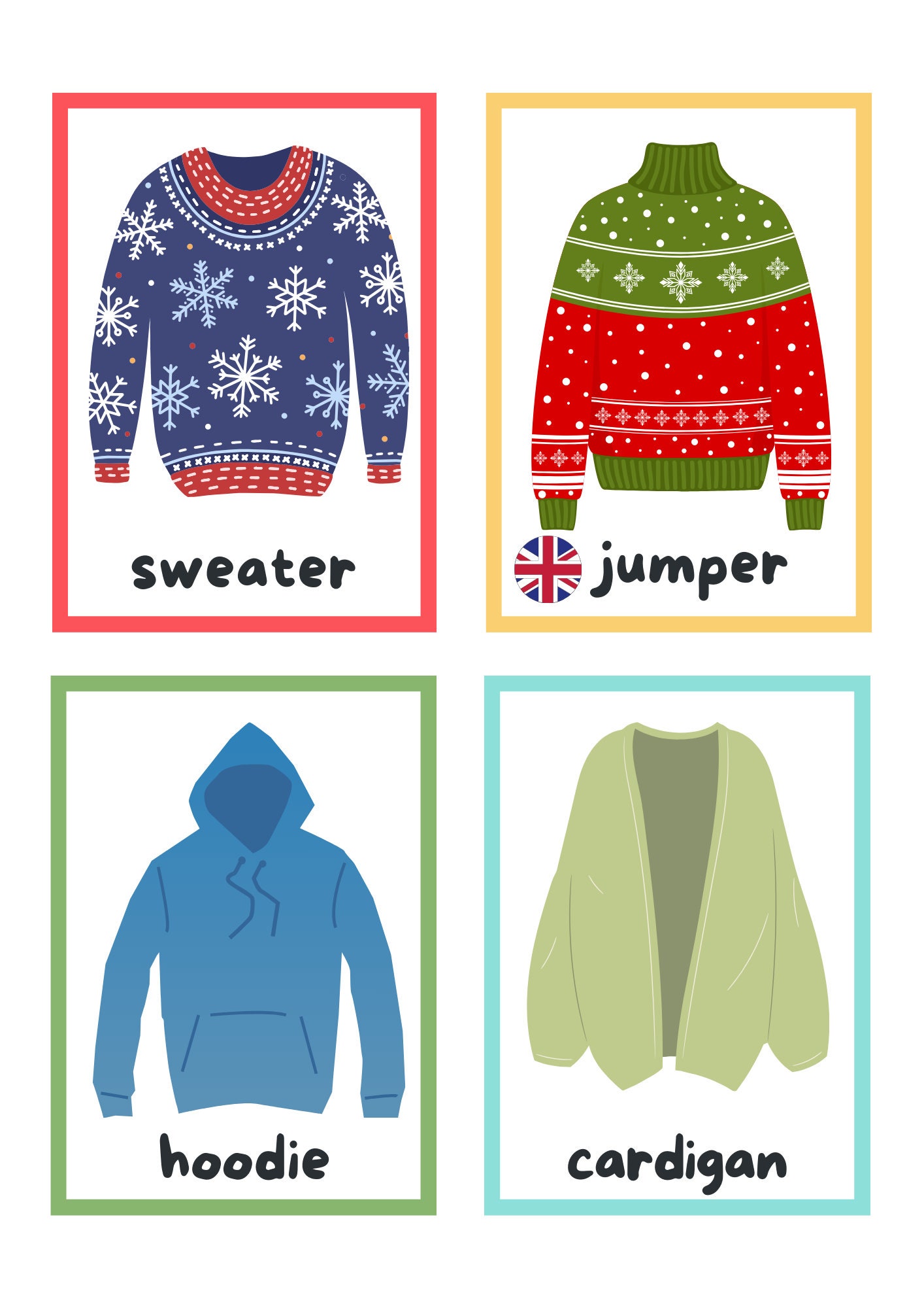 Four Seasons ESL Lesson Plan, Flash Cards (digital Download) - Etsy