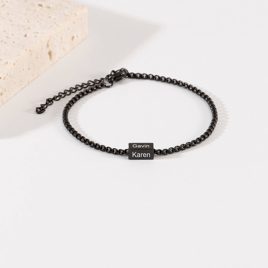 Personalize Name Bracelet for Men,mutiple Name Bracelet,custom Engrave ...